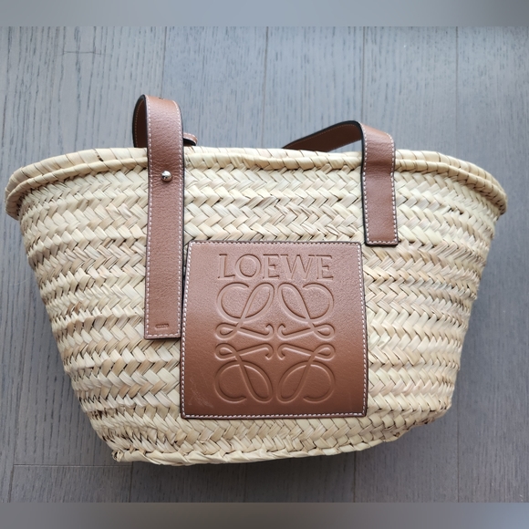 Loewe | Bags | Loewe Basket Bag In Palm Leaf And Calfskin | Poshmark